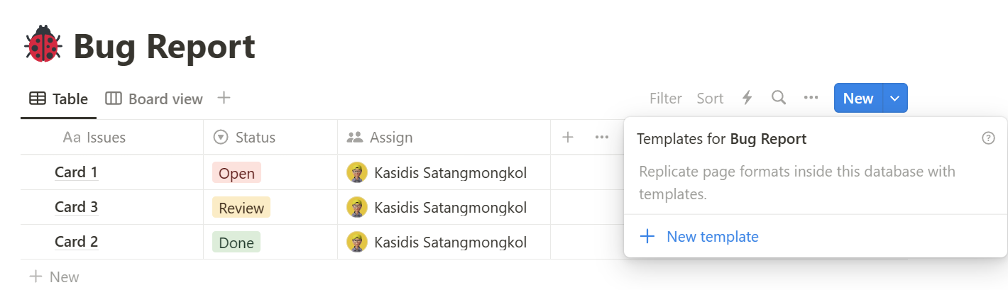 สร้าง Bug Report และ Kanban Board ง่ายๆด้วย Notion